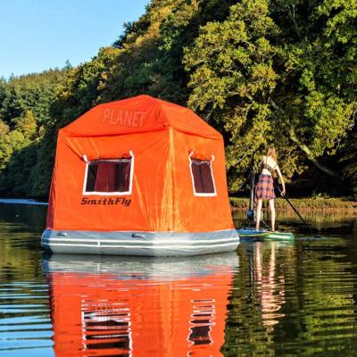 China EN71 ASTM Certified 2.5x2.5m Inflatable Floating Tent with Custom Logo Printing for Water Camping for sale
