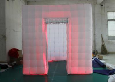 China 2.5x2.5x2.5m Outdoor LED Inflatable Photo Booth Tent with Double-Triple Stitches and Custom Colors for sale