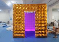 China Gold Inflatable Photo Booth 2.5x2.5x2.5m with Dual Doors and CE Certification for Events for sale