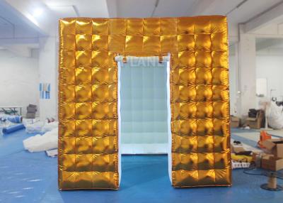 China Gold Inflatable Photo Booth 2.5x2.5x2.5m with Dual Doors and CE Certification for Events for sale