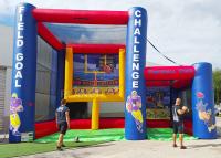 China 30x20x20ft Inflatable Football Challenge Field Game with Dual Playing Areas and 0.55mm PVC Construction for sale