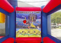 China 30x20x20ft Inflatable Football Challenge Field Game with Dual Playing Areas and 0.55mm PVC Construction for sale