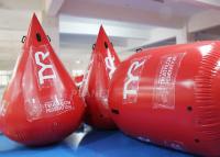 China Inflatable Swim Buoy Cone Marker 1.5M 1.8M 2M PVC Vinyl Water Floating Buoy for Swimming Events for sale