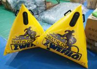 China 1.5m Triangular Inflatable Marker Buoy with Custom Logo - 0.9mm PVC Material for Triathlon & Water Events for sale