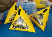 China 1.5m Triangular Inflatable Marker Buoy with Custom Logo - 0.9mm PVC Material for Triathlon & Water Events for sale