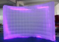 China Large White Inflatable Photo Booth Curved Wall 3m x 2.3m With Colorful LED Lights and Remote Control for sale