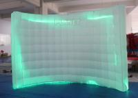 China Large White Inflatable Photo Booth Curved Wall 3m x 2.3m With Colorful LED Lights and Remote Control for sale
