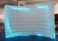 China Large White Inflatable Photo Booth Curved Wall 3m x 2.3m With Colorful LED Lights and Remote Control for sale