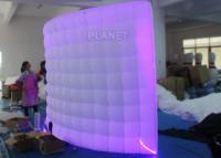 China Large White Inflatable Photo Booth Curved Wall 3m x 2.3m With Colorful LED Lights and Remote Control for sale