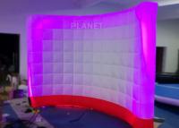 China 3m x 2.3m LED Inflatable Photo Booth Wall with 210D Oxford Material and Remote Control Lighting for sale