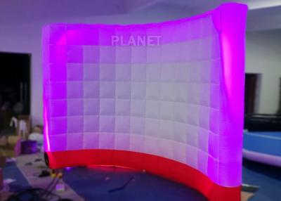 China 3m x 2.3m LED Inflatable Photo Booth Wall with 210D Oxford Material and Remote Control Lighting for sale