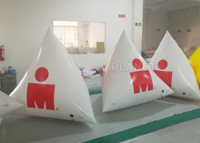 China White Triangle Inflatable Water Marker Buoy 0.6mm-0.9mm PVC with CE/UL Air Pump for Marine Use for sale