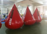 China Red Inflatable Water Buoy 0.6mm PVC Tarpaulin Custom Logo Printing Marker Buoy for sale