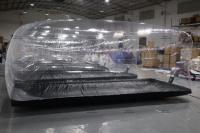 China Custom Transparent PVC Inflatable Car Garage Shelter 5.0x2.0x1.8m Dust Protection Storage Bubble Tent for sale