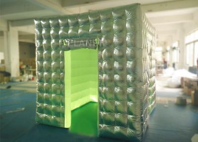 China Silver Oxford Inflatable Photo Booth 2.5x2.5x2.5m with LED Lighting - Custom Logo Printing Available for sale