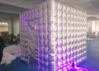 China Silver Oxford Inflatable Photo Booth 2.5x2.5x2.5m with LED Lighting - Custom Logo Printing Available for sale