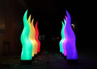 China 2M Tall Color Changing Inflatable Lighting Pillar with 7-Color LED and 210D Oxford Cloth for sale