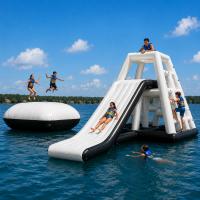 China Commercial Inflatable Water Tower Climbing Slide 8x4.5x5m with Jumping Blob for Lake Water Park for sale