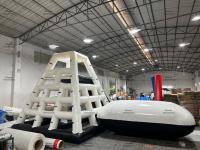 China Commercial Inflatable Water Tower Climbing Slide 8x4.5x5m with Jumping Blob for Lake Water Park for sale