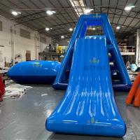China Commercial Inflatable Water Tower Ladder Climbing Slide with Jumping Blob 8m x 4.5m x 5mH for sale