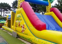 China Jungle Theme Inflatable Obstacle Course 11x4.5x6m with 0.55mm PVC Material and CE/UL Certified Blower for sale