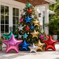 China Mirror Stars Inflatable Christmas Ornaments Large PVC Inflatable Mirror Star Balloons for Party Event Decoration for sale