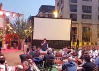 China Customizable Outdoor Inflatable Projector Screen with CE/UL Certified Blower - 2-3 Year Warranty for sale
