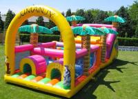 China Commercial Inflatable Obstacle Course 17m x 5.5m x 6.0m with 0.55mm PVC Material and Repair Kit for sale