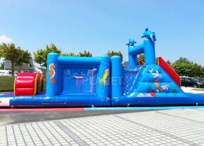 China 14m x 4.5m x 6.0m Inflatable Tunnel Obstacle Course with 0.55mm PVC Material and CE/UL Blower for sale
