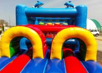 China 14m x 4.5m x 6.0m Inflatable Tunnel Obstacle Course with 0.55mm PVC Material and CE/UL Blower for sale