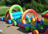 China Large Outdoor Inflatable Obstacle Course 0.55mm PVC Commercial Grade with 2-Year Warranty for sale