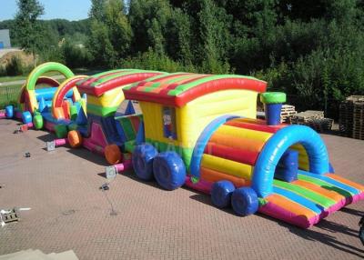 China Large Outdoor Inflatable Obstacle Course 0.55mm PVC Commercial Grade with 2-Year Warranty for sale