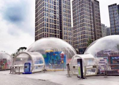 China Inflatable Bubble Tent with Tunnel 4m PVC Clear Dome Double Quadruple Sewing Custom Size for sale