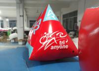 China Red Pyramid Inflatable Water Buoy Marker Custom Size EN14960 Approved PVC Buoy for sale
