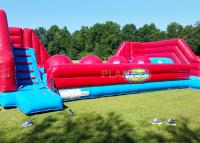 China Red Balls Inflatable Sports Games Wipe Out Interactive Obstacle Course for sale