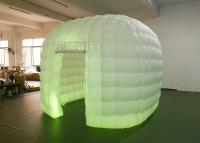 China Portable 1 Door White Inflatable Photo Booth 3.13m x 3.14m x 2.57m with RGB LED Lighting for Trade Shows for sale