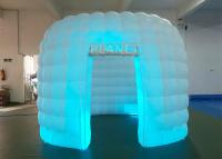 China Portable 1 Door White Inflatable Photo Booth 3.13m x 3.14m x 2.57m with RGB LED Lighting for Trade Shows for sale