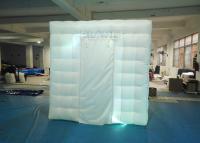 China 2.4x2.4x2.4m White Inflatable Party Cube Booth Tent with LED Lights and 2 Doors for sale