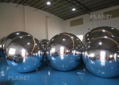 China Custom Reflective Inflatable Mirror Ball PVC Party Decoration 1m Silver for sale