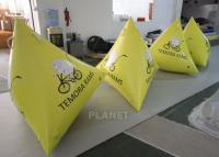 China 1.2m Yellow PVC Tarpaulin Inflatable Triangle Buoy with Custom Logo for sale