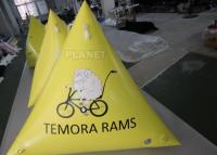 China 1.2m Yellow PVC Tarpaulin Inflatable Triangle Buoy with Custom Logo for sale