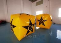 China Yellow Inflatable Marker Buoy PVC Tarpaulin Water Floating Cube 0.6mm for sale