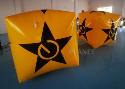 China Yellow Inflatable Marker Buoy PVC Tarpaulin Water Floating Cube 0.6mm for sale