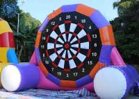 China 6m PVC Tarpaulin Inflatable Kick Dart Board Soccer Game with Velcro Balls Purple for sale