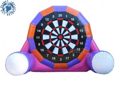 China 6m PVC Tarpaulin Inflatable Kick Dart Board Soccer Game with Velcro Balls Purple for sale
