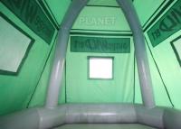 China Green Inflatable Floating Tent Raft 4.2x2.5m with 6-inch Drop-Stitch Floor for Water Camping and Fishing for sale