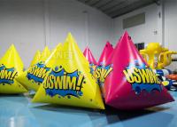 China 2.5m Inflatable Water Floating Marker Buoys with Logo - PVC Triangle Shape in Yellow/Pink Colors for sale
