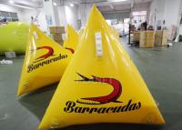 China 1.2m Yellow Triangle Inflatable Marker Buoy for Triathlon Races with Custom Logo Printing for sale