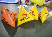 China 1.2m Yellow Triangle Inflatable Marker Buoy for Triathlon Races with Custom Logo Printing for sale