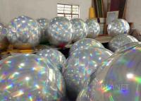 China Spherical Bright Color Silver Inflatable Mirror Ball For Party Decoration for sale